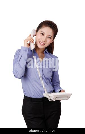 Asian women talking smartphone voice assistant communication technology ...