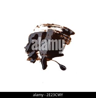 Liquid tar puddle isolated on white background Stock Photo - Alamy