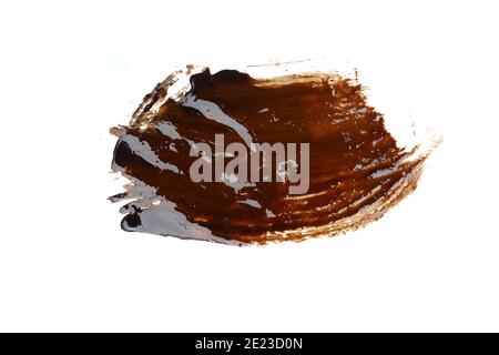 Liquid tar puddle isolated on white background Stock Photo - Alamy