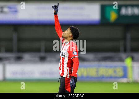 DORDRECHT, NETHERLANDS - JANUARY 11: Nigel Thomas of Jong PSV during ...