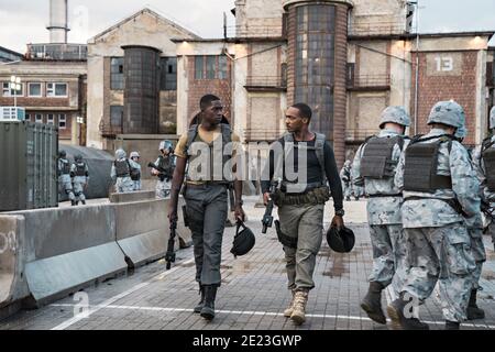 OUTSIDE THE WIRE, from left: Damson Idris, Anthony Mackie, 2021 ...