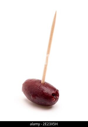 Purple Colored Kalamata Olives Isolated on a White Background Stock ...