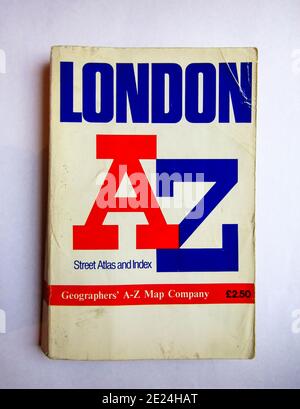 London A-Z Street Atlas - map book - Book cover, white background ...