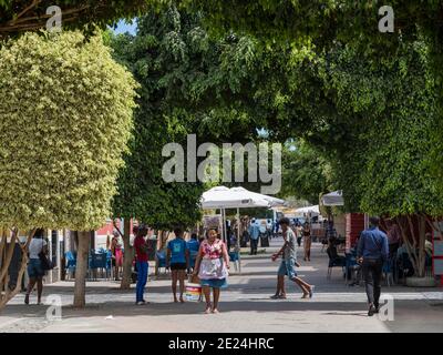 Pedestrain area in Plato. The capital Praia on the island of Santiago ...