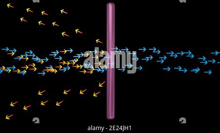 Ultraviolet light rays reflected off surface . 3d rendering ...