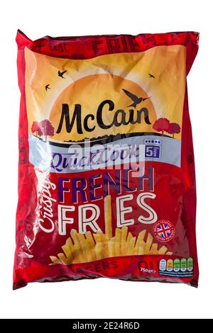pack of McCain quick cook Crispy French Fries isolated on white ...