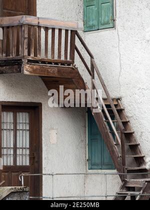 Traditional architecture of the Primiero. Village Imer in the valley of ...