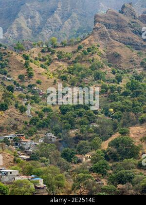 Landscape west of Assomada (Somada). Santiago Island, Cape Verde Stock ...