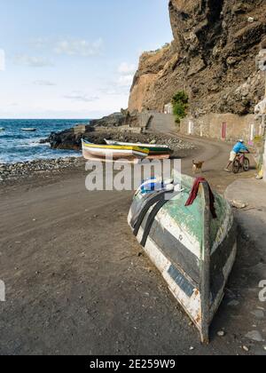 Fishing boats near Pontinha de Janela. Island Santo Antao, Cape Verde ...