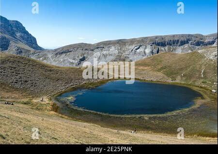 View of the so-called Dragon Lake or Drakolimni at the Tymfi mountain ...