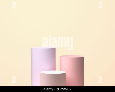 Podium, stand, showcase on pastel light, background and flowers. for ...