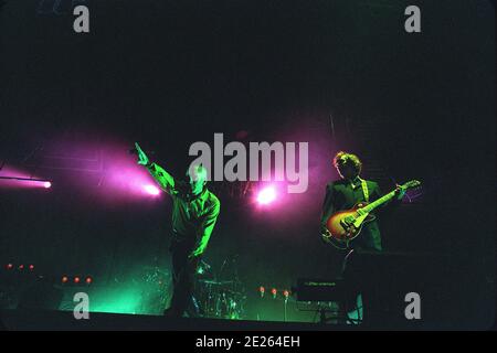 Singer Michael Stipe, guitarist Peter Buck and Mike Mills of REM ...