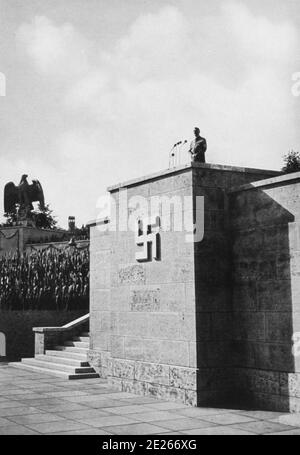 The Nazi Party Rally at the Luitpold Arena in Nuremberg. Scene from the ...