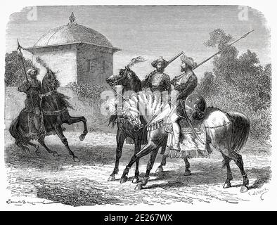 Horsemen of the bodyguard of the Gaikwar of Vadodara (Baroda). The ...
