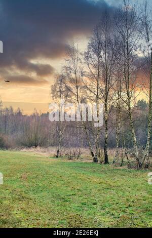Winter and river Grabia in central Poland Stock Photo - Alamy