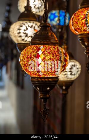 Mosaic Ottoman lamps in close up view Stock Photo - Alamy