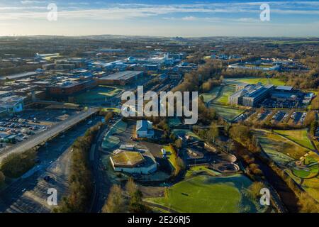 Aerial view of Livingston town centre, West Lothian, Scotland, UK Stock ...
