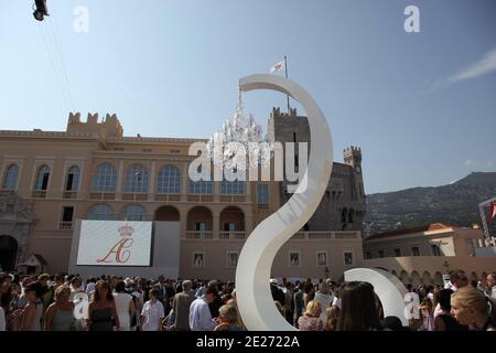Atmosphere on the Prince's Palace square during the civil wedding of ...