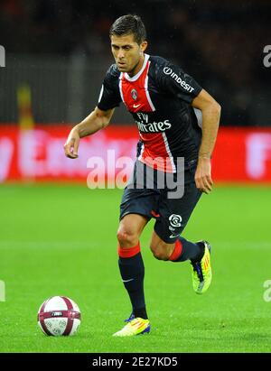 PSG's Jeremy Menez in action during French First League soccer match ...