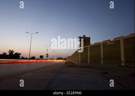 View of one of the doors and wall of Libyan leader Muammar Gaddafi's ...