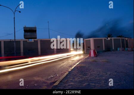 View of one of the doors and wall of Libyan leader Muammar Gaddafi's ...