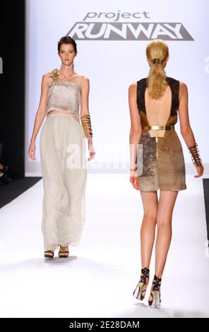 Models present the Laura Kathleen collection during the Project Runway ...