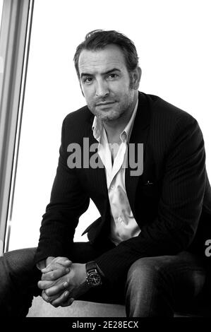 French actor Jean Dujardin promoting his black and white silent movie ...