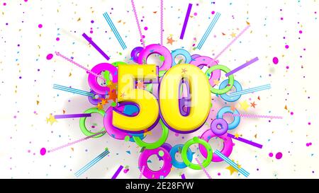 Number 50 Happy Birthday colorful paper cut out design Stock Photo - Alamy