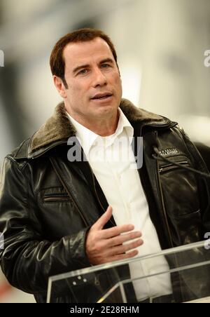 John Travolta unveils the new line of Bombardier's business aircraft at ...