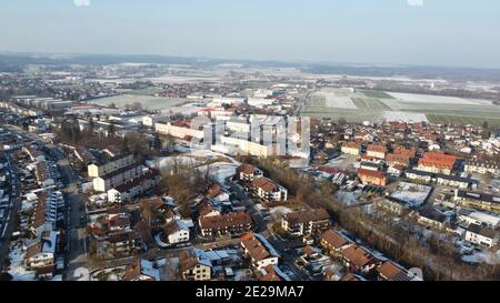 Bruckmühl, Germany: Aerial view on the community Stock Photo - Alamy