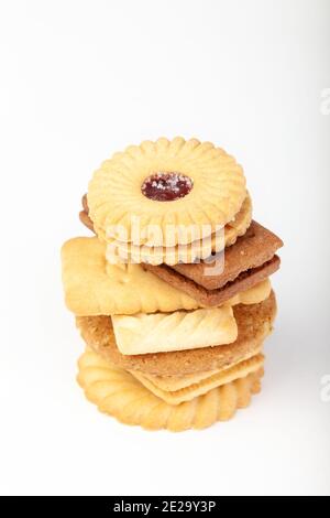 Stack of jam biscuits. Close up Stock Photo - Alamy