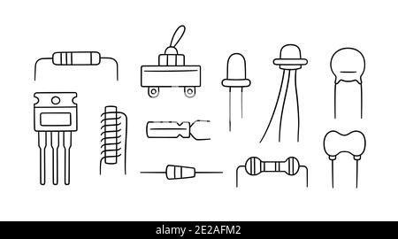 radio resistor doodle icon hand drawn illustration Stock Vector Image ...
