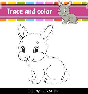 Dot to Dot Rabbit Coloring Page for Kids Stock Vector Image & Art - Alamy
