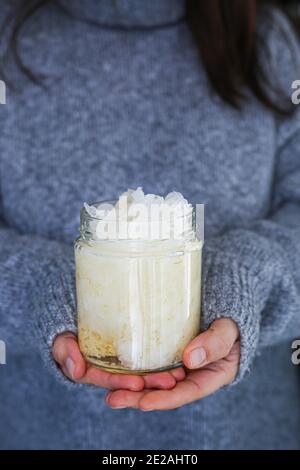 Snow Fungus, Tremella fuciformis. Also known as Snow Ear, Silver Ear ...