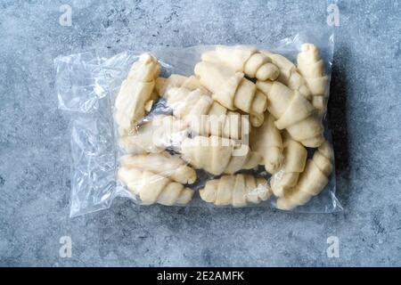Frozen Croissant in Package, Semi Finished Product. Ready to Bake and ...