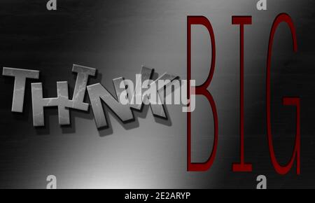 An inspirational quote think positive on a dark background Stock Photo ...