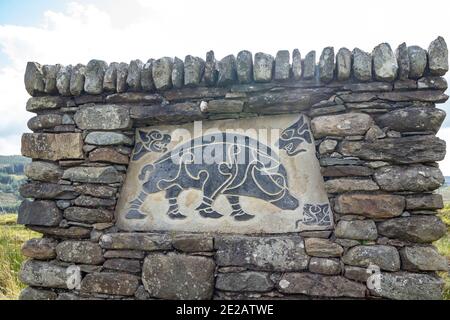 FINTOWN , IRELAND - NOVEMBER 03 2020 : The stone monument is ...