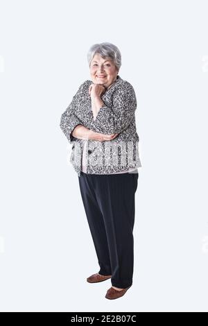 Portrait of satisfied cute nice lady office manager have free time arm ...