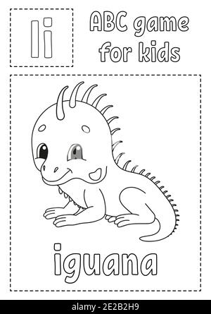 Letter I is for Iguana cartoon alphabet Stock Vector Image & Art - Alamy
