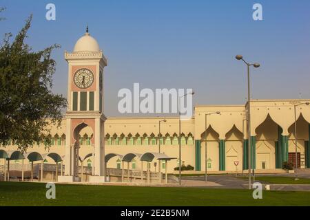 Qatar, Doha, Emiri Palace, Clock Tower, camel cavalry, arabian camels ...