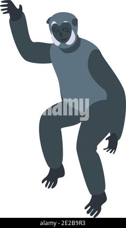 Wild gibbon icon. Isometric of wild gibbon vector icon for web design ...