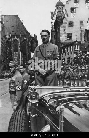 Adolf Hitler in NSDAP Sturmabteilung military uniform with swastika ...