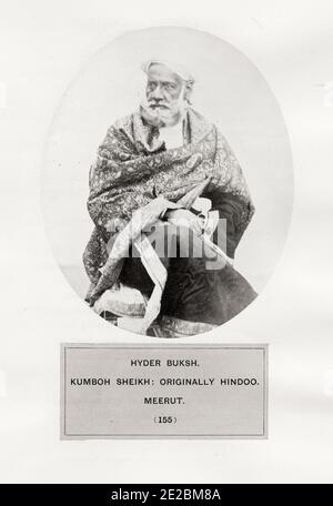 Hyder Buksh, Kumboh Sheikh, originally Hindoo, Meerut Letterpress label ...