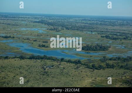 Okavango Delta in flood season by air Stock Photo - Alamy