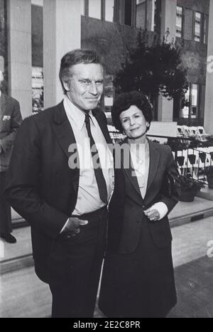 Charlton Heston with wife Lydia Marie Clarke Credit: Ralph Dominguez ...