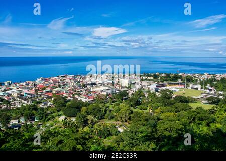Scenic view of Roseau town and sea, Dominica island Stock Photo - Alamy