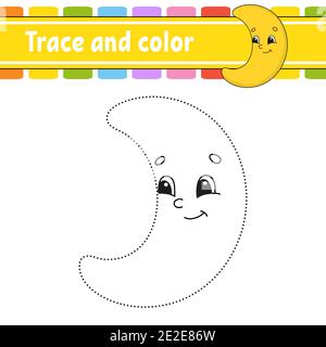 Crescent coloring page for preschool, kindergarten & Montessori kids to ...