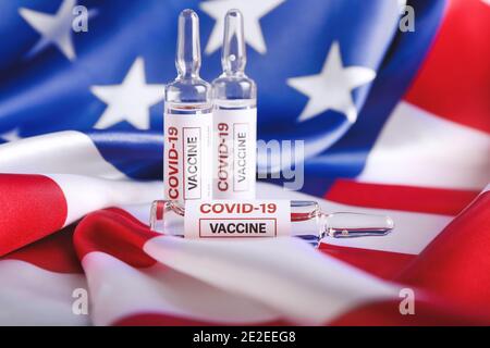 America flag and vaccine choice concept Stock Photo - Alamy