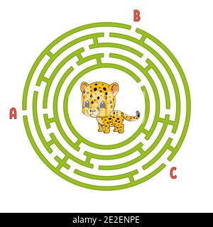 Labyrinth maze help the cat to find milk. Kids vector board game ...