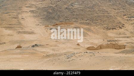 El Huarco - Cerro Azul, Pre hispanic, Giant wall of temple Stock Photo ...